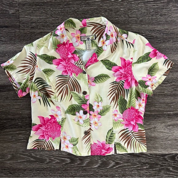 Caribbean Joe | Tops | Caribbean Joe Silk Tropical Floral Hawaiian ...